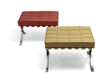 BARCELONA® Leather footstool By KNOLL | design Mies Van der Rohe