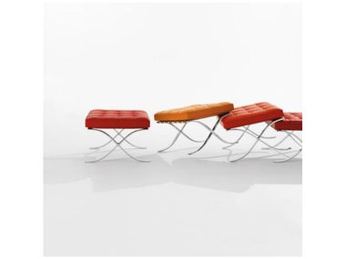 BARCELONA® Leather footstool By KNOLL | design Mies Van der Rohe