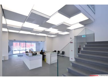 PVC hanging acoustic panel with Integrated Lighting BARRISOL ...