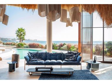 MALACCA Low lava stone coffee table By BAXTER | design Paola Navone