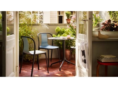 BELLEVILLE CHAIR WOOD Stackable multi-layer wood chair By Vitra ...