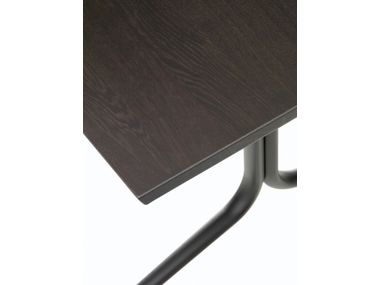 BELLEVILLE TABLE BISTRO Square table with steel base and wooden top By ...