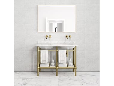 BELMONT | Double console sink Floor-standing stainless steel console ...