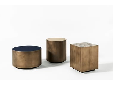 BELT | Square coffee table Square brass coffee table By Meridiani
