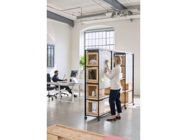 PIXEL Rack Estantería en acero y madera By BENE