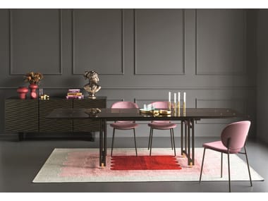 Extending rectangular glass table BERLIN By Calligaris design Archirivolto