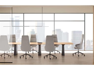 BINAR EXECUTIVE Height-adjustable fabric executive chair with castors ...