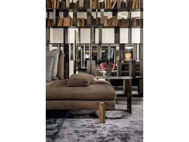 Floor-ceiling mounted metal bookcase BISTROT S By Henge design Massimo ...