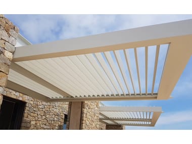 BLADE 230 Freestanding aluminium pergola with adjustable louvers By ...