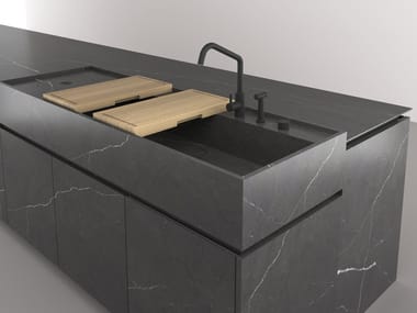 Fitted kitchen with island BOFFI_CODE KITCHEN By Boffi design Piero Lissoni