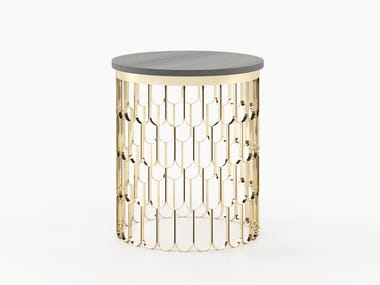 BRENDA Round stainless steel coffee table for living room By Laskasas