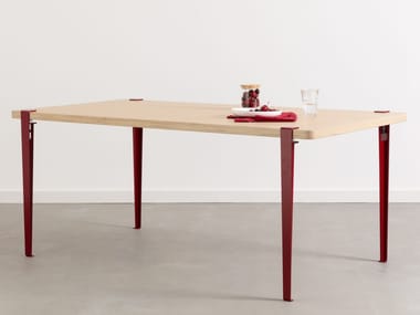 Rectangular steel and wood table BRIXTON By Tiptoe