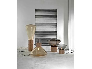 MUFFINS LED wood and glass table lamp By BROKIS