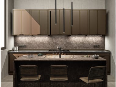 Professional custom steel kitchen BROWN CHOCOLATE & BRONZE-FINISH BRASS ...