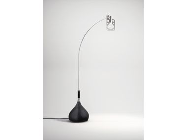 BUL-BO Aluminium floor lamp with false leather base By AXOLIGHT ...