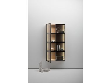 BUTLER Bathroom wardrobe in aluminum, glass and wood By FALPER | design ...