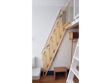 Bcompact Bamboo Hybrid Ladder Bamboo retractable ladder By Bcompact