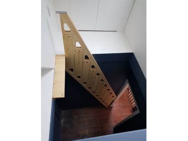 Bcompact Bamboo Hybrid Ladder Bamboo retractable ladder By Bcompact