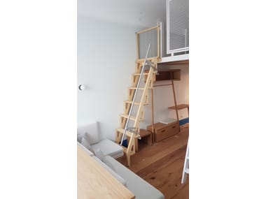 Bcompact Bamboo Hybrid Ladder Bamboo retractable ladder By Bcompact