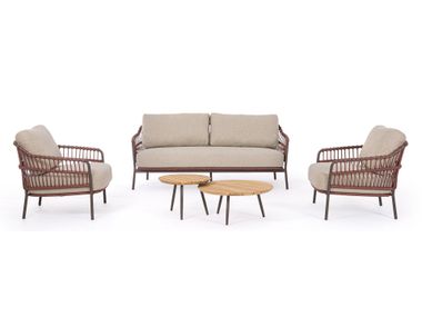 TALAIA Round teak garden side table By Bizzotto
