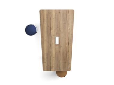 TAKE-OFF EVO / COUNTRY Rectangular meeting table with cable management ...