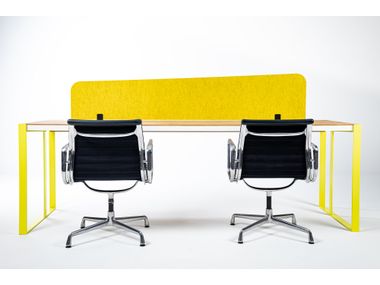 Sound absorbing mobile recycled PET desktop partition BuzziTripl Desk ...