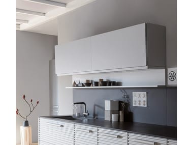 Wood veneer wall shelf “C” shaped shelf By SCHIFFINI