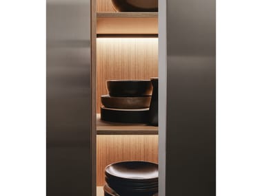 ITALIA + MODUS SYSTEM Stainless steel and wood kitchen with island By ...