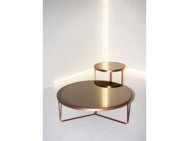 CAGE Round glass coffee table By Tacchini | design Gordon Guillaumier