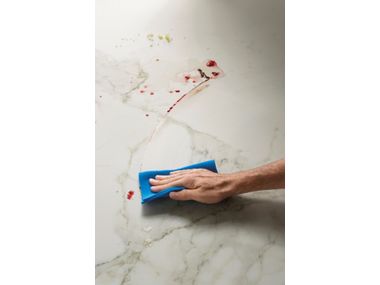 CALACATTA Full-body porcelain stoneware kitchen worktop with marble ...
