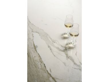 CALACATTA Full-body porcelain stoneware kitchen worktop with marble ...