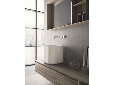 CALIX - COMPOSITION XL 08 Wall-mounted HPL vanity unit with drawers By ...