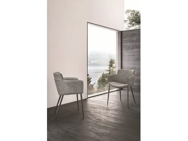 CAROL Cadeira lounge de ecopele com braços By Sedit