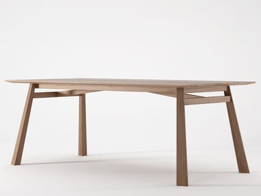 CARPENTER Rectangular wooden dining table By KARPENTER | design Hugues Revuelta