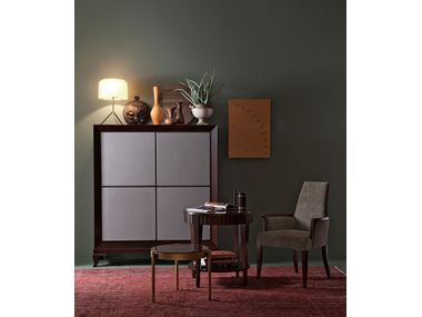 CHARLES Round cherry wood coffee table By SELVA