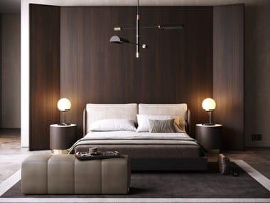 CHARLIE | Bench Upholstered leather bench By Laskasas