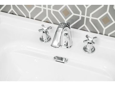 CHOPIN WHITE 3 hole countertop washbasin tap By Gentry Home