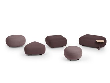 CODE Upholstered round pouf with integrated magazine rack By True ...
