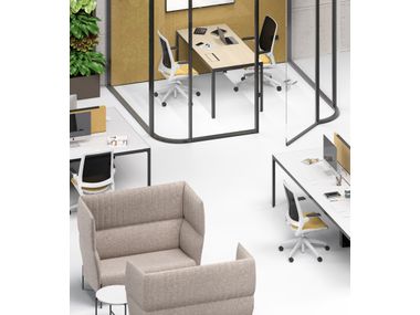 Acoustic fabric office booth COLLABORATIVE ROOM Collaborative Room ...
