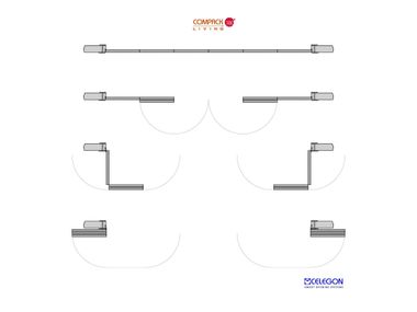COMPACK® LIVING® 180 on tri-fold doors Door fittings By CELEGON