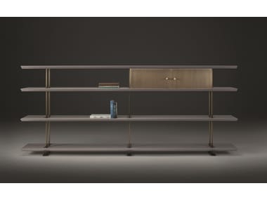 Freestanding double-sided wooden bookcase CORA By Promemoria design ...