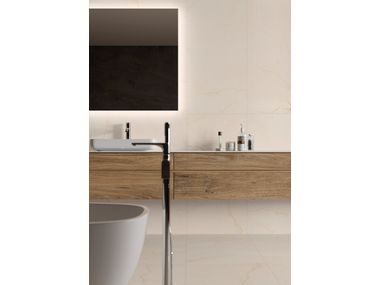 Glazed porcelain stoneware wall/floor tiles with marble effect CREMA ...
