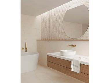 Glazed porcelain stoneware wall/floor tiles with marble effect CREMA ...