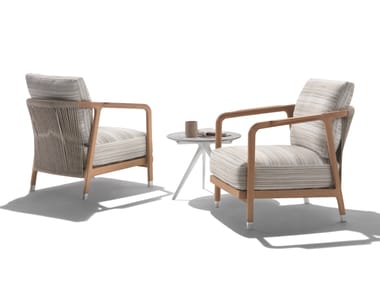 CRONO Fabric and iroko garden armchair By Flexform | design Antonio ...