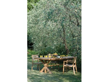 CRONOS Rectangular teak garden table By Ethimo