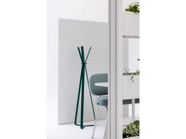 BEND Powder coated steel office coat rack By Cascando