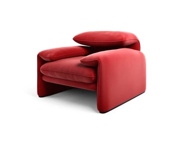 MARALUNGA 50 Nabuk armchair By Cassina | design Vico Magistretti