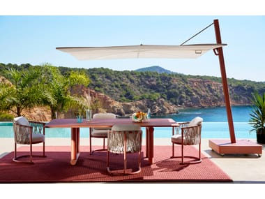 TRAMPOLINE TABLE Powder coated aluminium garden table with cement top ...