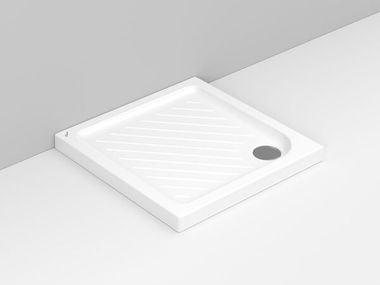 GEMMA2 Square anti-slip ceramic shower tray By Ceramica Dolomite