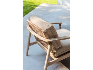 DAVID Teak garden armchair with armrests By Vincent Sheppard